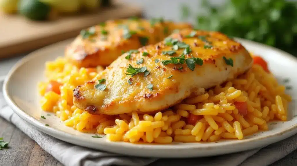 Easy Chicken Cheese and Rice Recipe - PERFECT Dinner